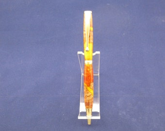 Slimline Hybrid Pen Made From Wook and Green Urethane Resin - Etsy