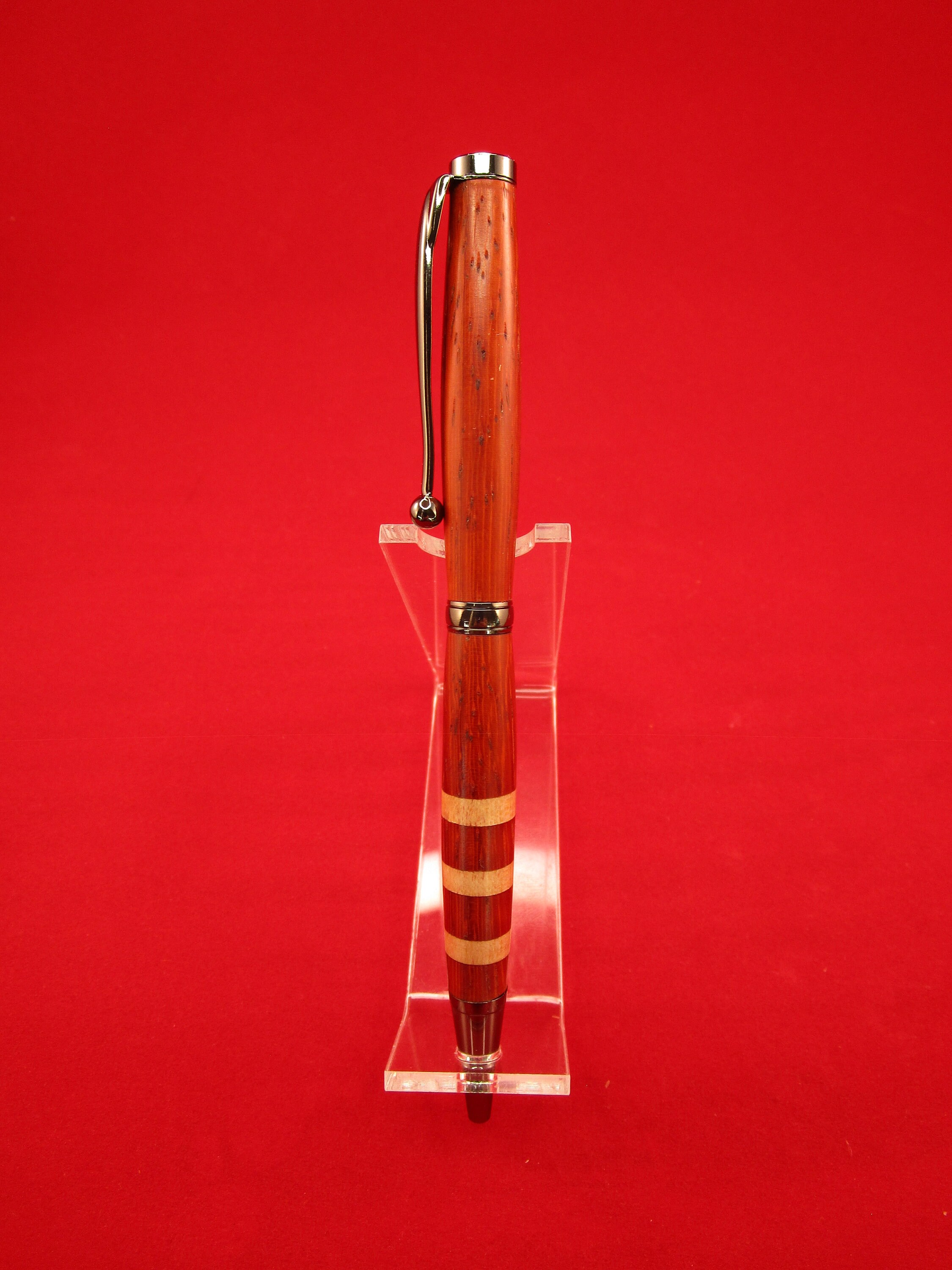 Slimline Segmented Pen Made From Padauk and Maple Segments and Gun ...