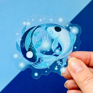 Yin Yang Koi Fish CLEAR Vinyl Sticker || ATLA || Waterproof - Etsy