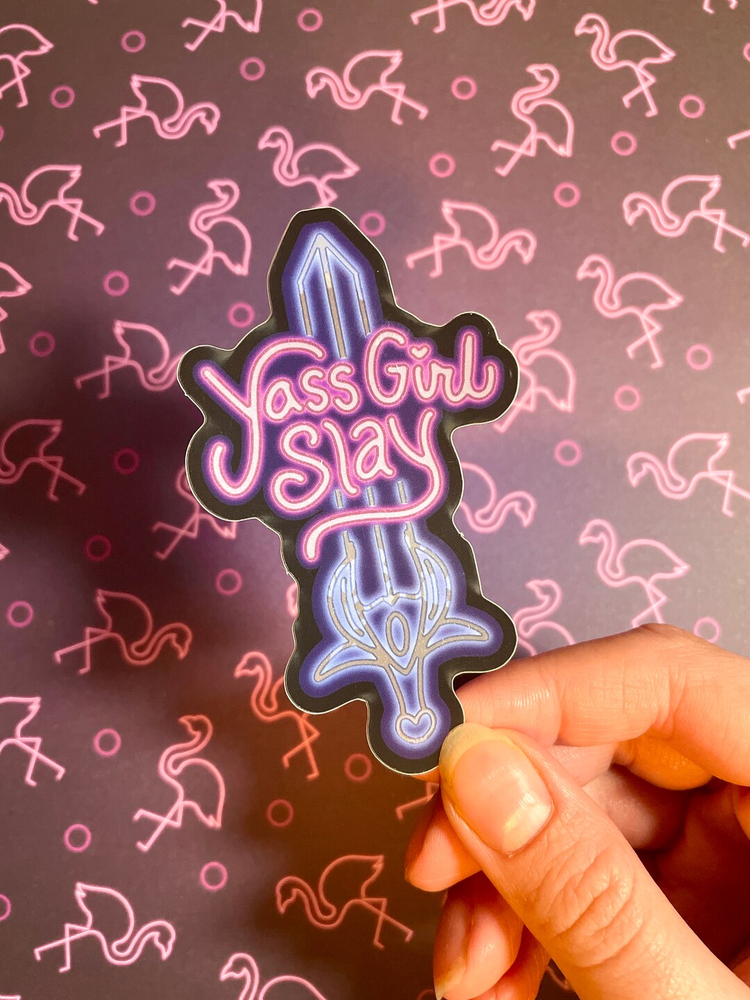 Yass Girl Slay your Enemies Glossy Vinyl Sticker Waterproof - Etsy