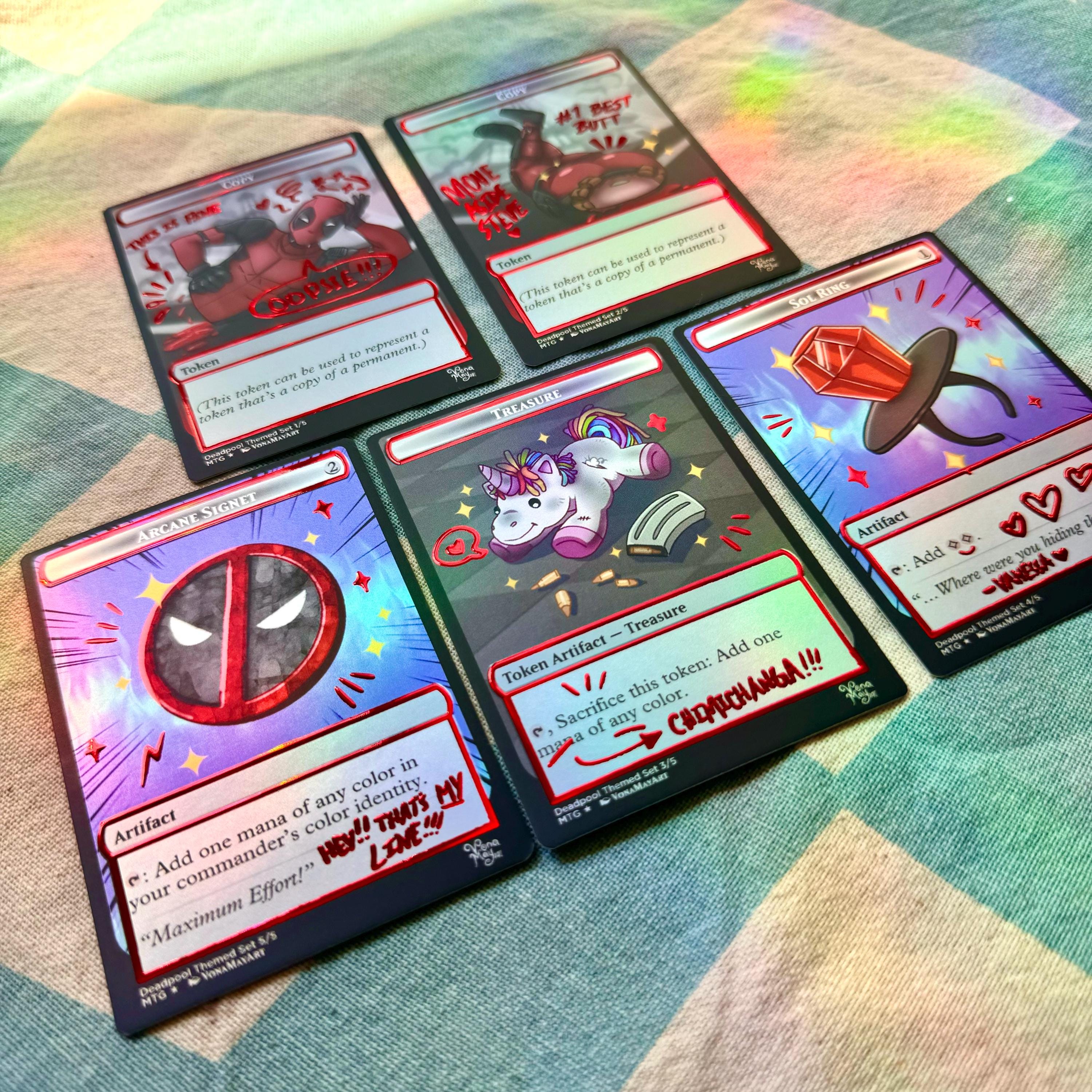 5pc Deadpool Theme Pack for MTG - MATTE With Raised Lettering - Etsy