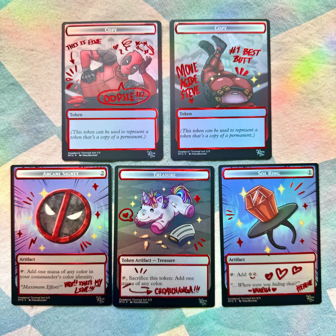 5pc Deadpool Theme Pack for MTG - MATTE With Raised Lettering - Etsy