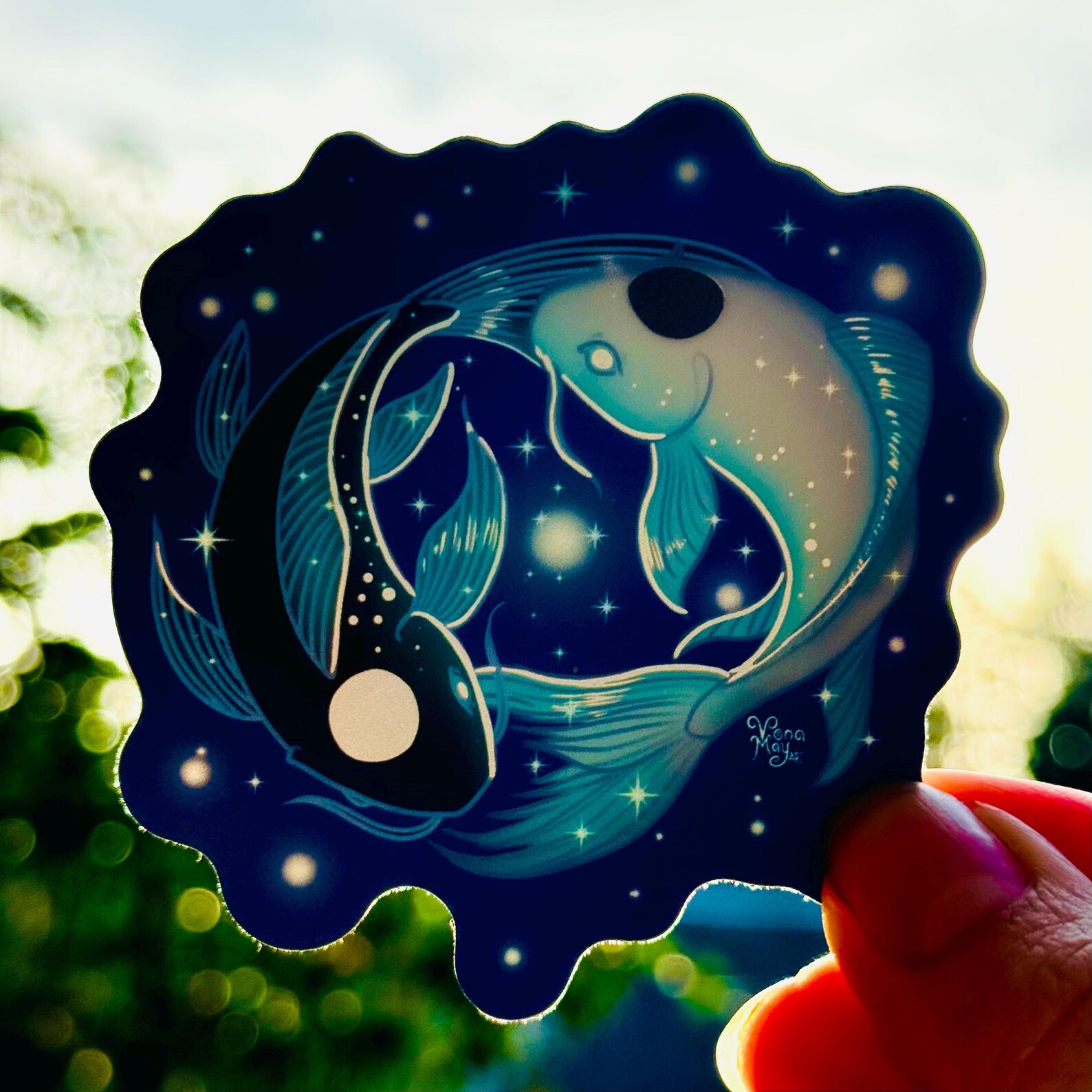Yin Yang Koi Fish MATTE HOLO Vinyl Sticker || ATLA || Waterproof - Etsy
