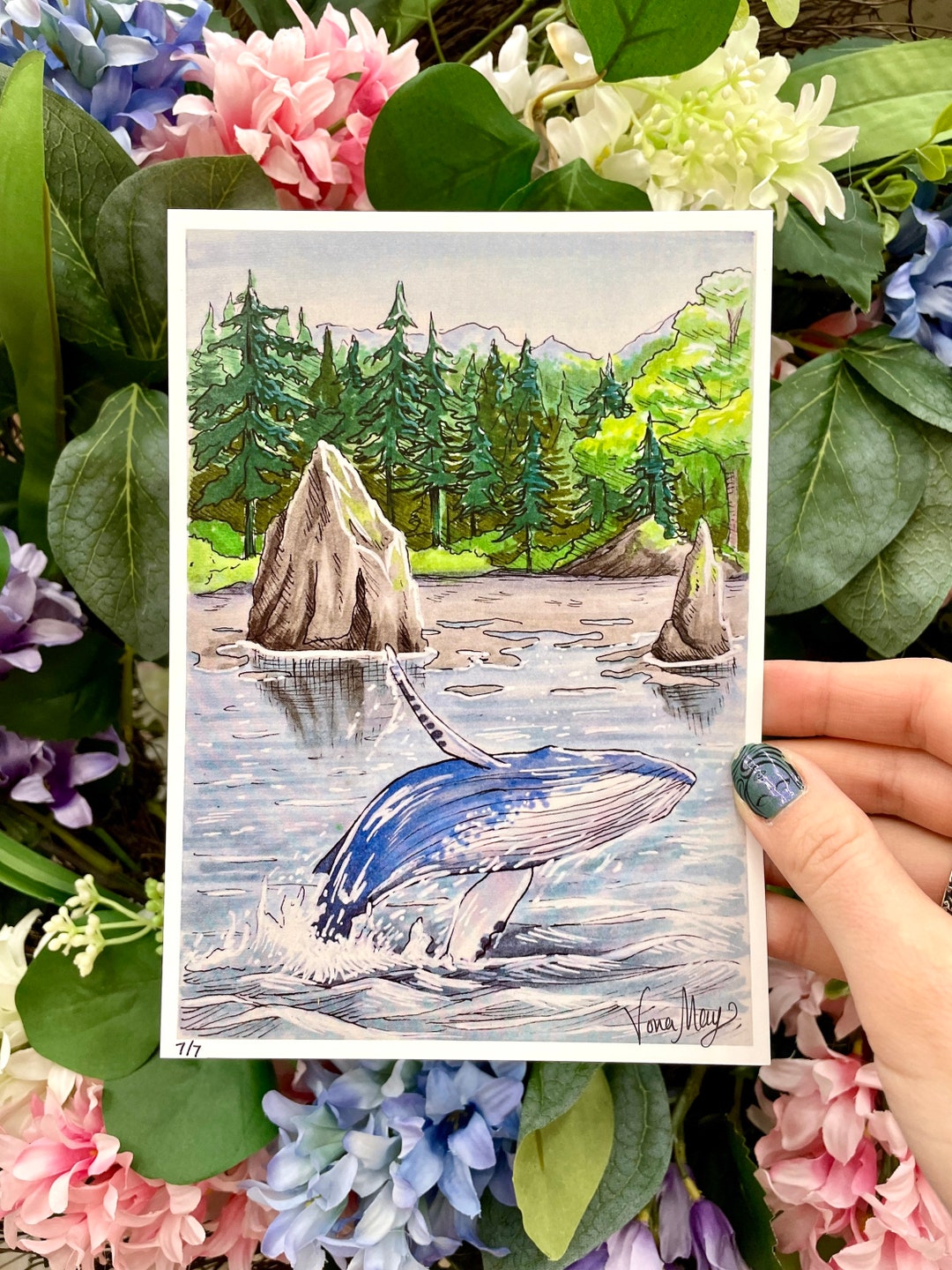 LIMITED Humpback Whale 8x10in Luxe Art Print PNW Ruby Beach Shore - Etsy