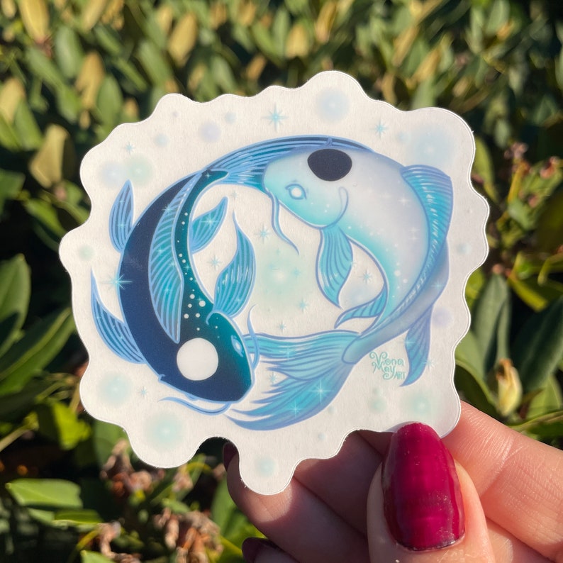 Yin Yang Koi Fish CLEAR Vinyl Sticker ATLA Waterproof - Etsy