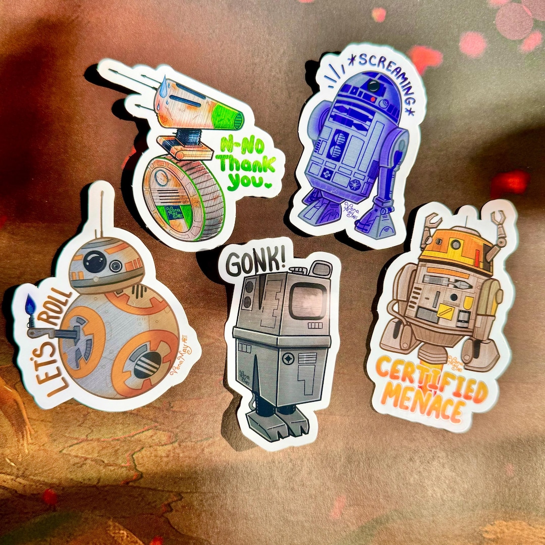 Star Wars Astromech Droid Stickers | Brushed Aluminum Vinyl ...