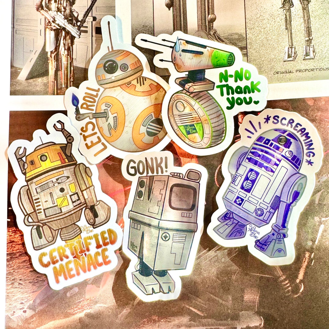Star Wars Astromech Droid Stickers Brushed Aluminum Vinyl Waterproof ...