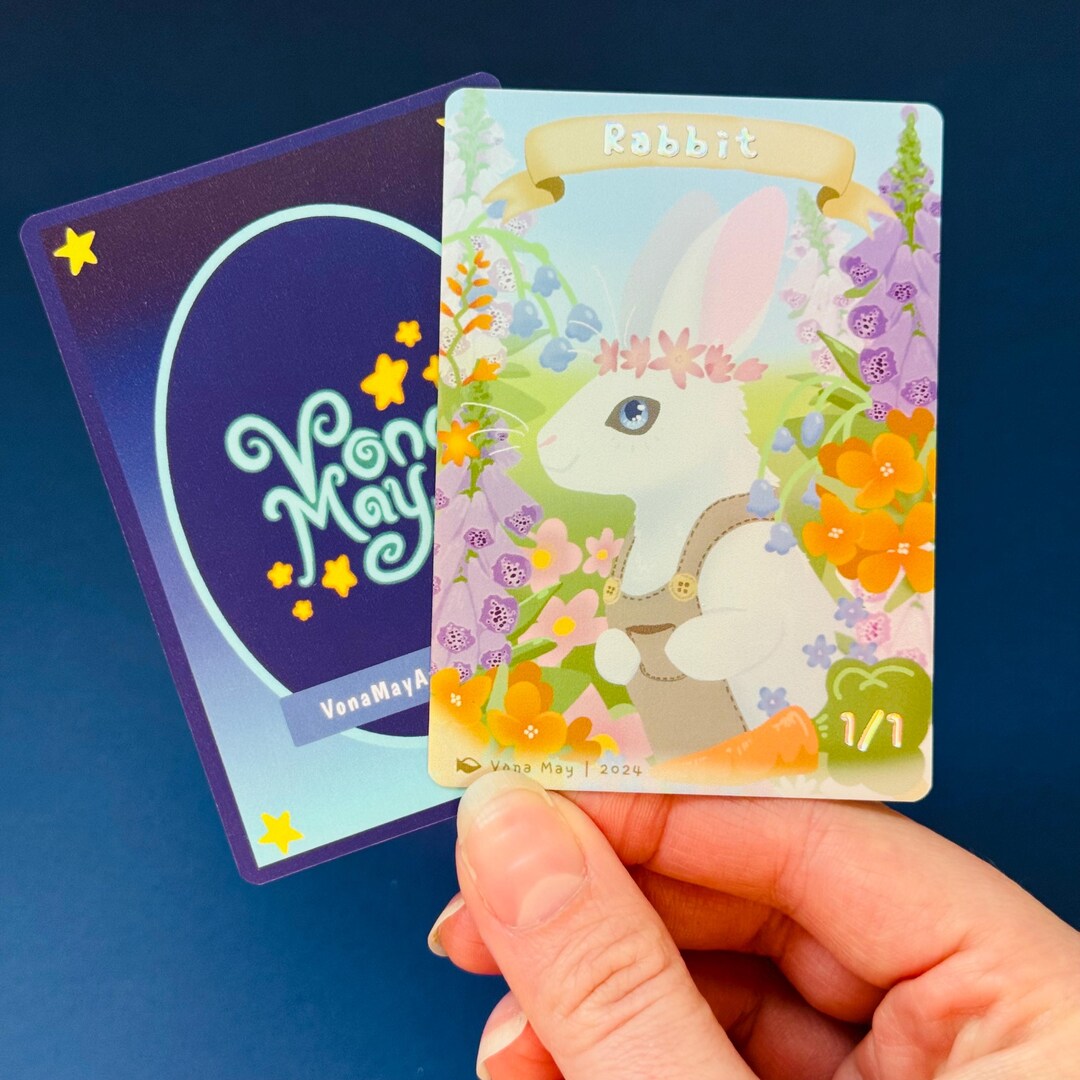 5 Rabbit Tokens - Foil With Raised Lettering - Etsy