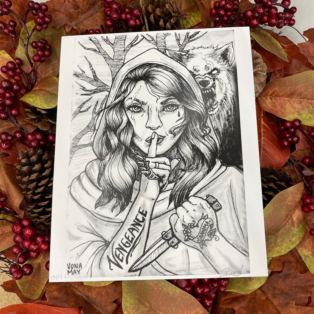 Little Thug Riding Hood Dark Fantasy Art Print - Etsy