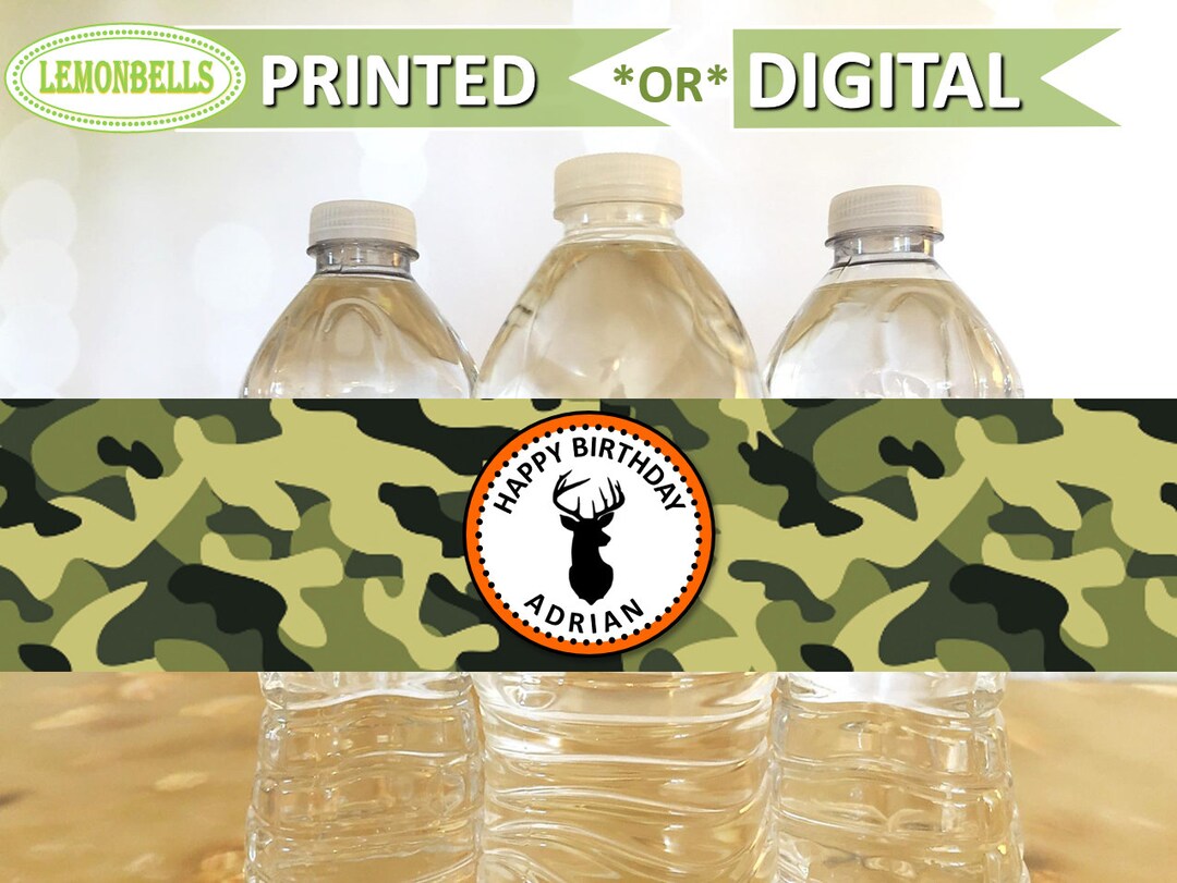 Hunting Water Bottle Labels - Hunting Party Decoratoin - Deer Water ...