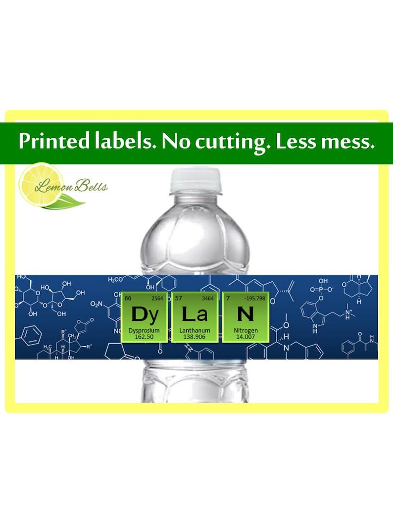 Printed Science Water Bottle Labels Science Birthday | Etsy