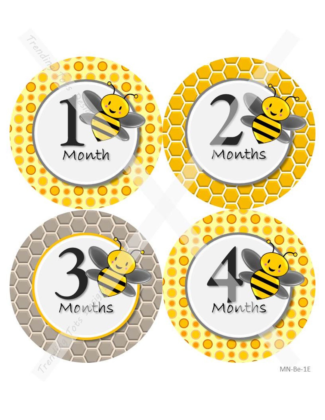Printed Bee Baby Monthly Milestone Stickers, Bee Baby Monthly Stickers ...