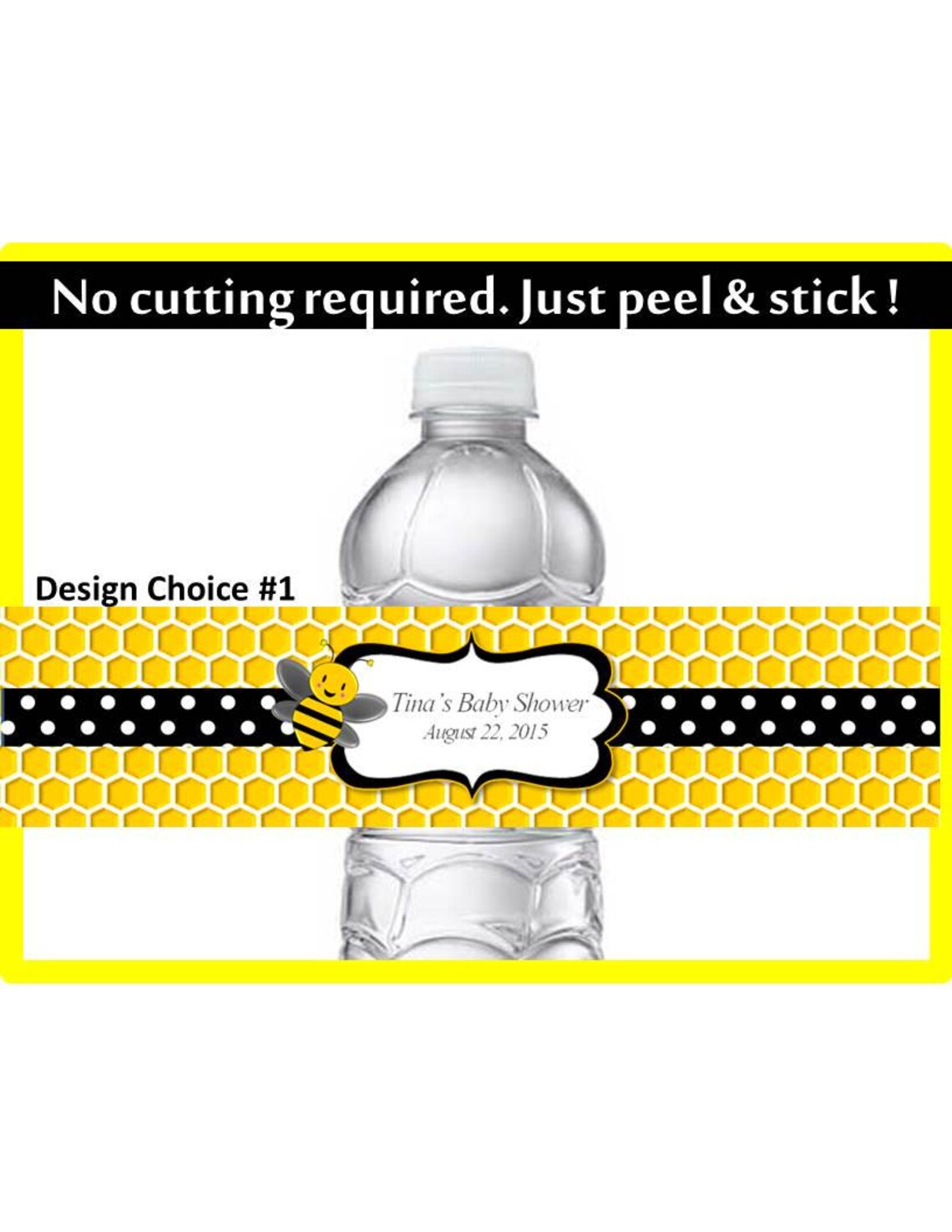 Personalized Bee Water Bottle Labels Baby Shower Water | Etsy
