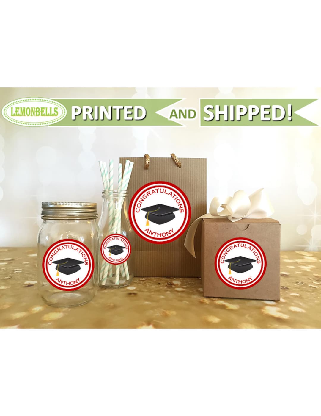 Graduation Party Favor Stickers - Graduation Goody Bag Stickers ...