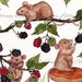 Blackberry Mice, Watercolor Art Print, Woodland Mouse Art, Whimsical ...