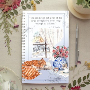 Cozy Cat Reading Journal, Soft-cover Bookish Reading Tracker Journal ...