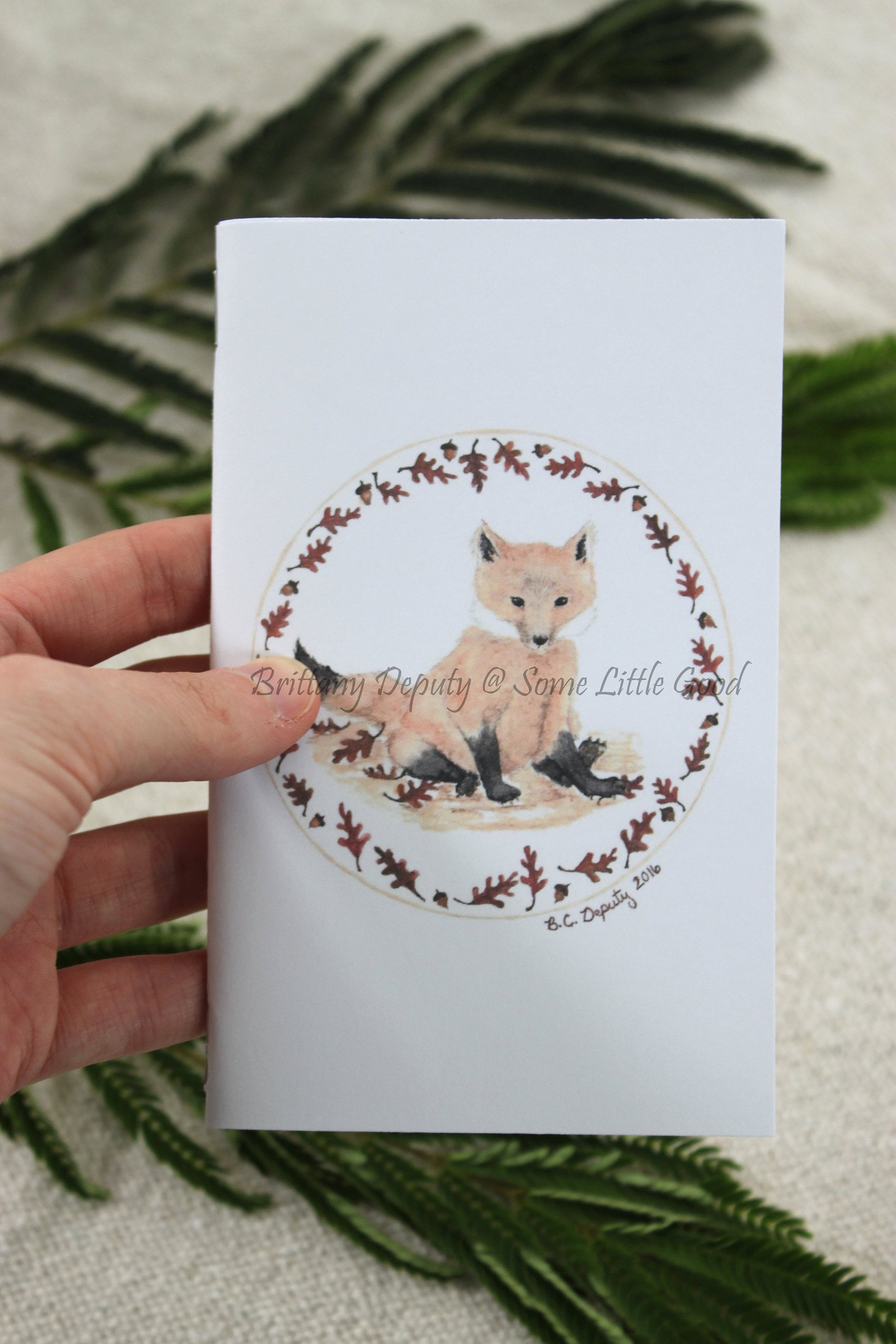 Watercolor Fox Journal, Woodland Animal Notebook, Fox Gratitude Journal ...