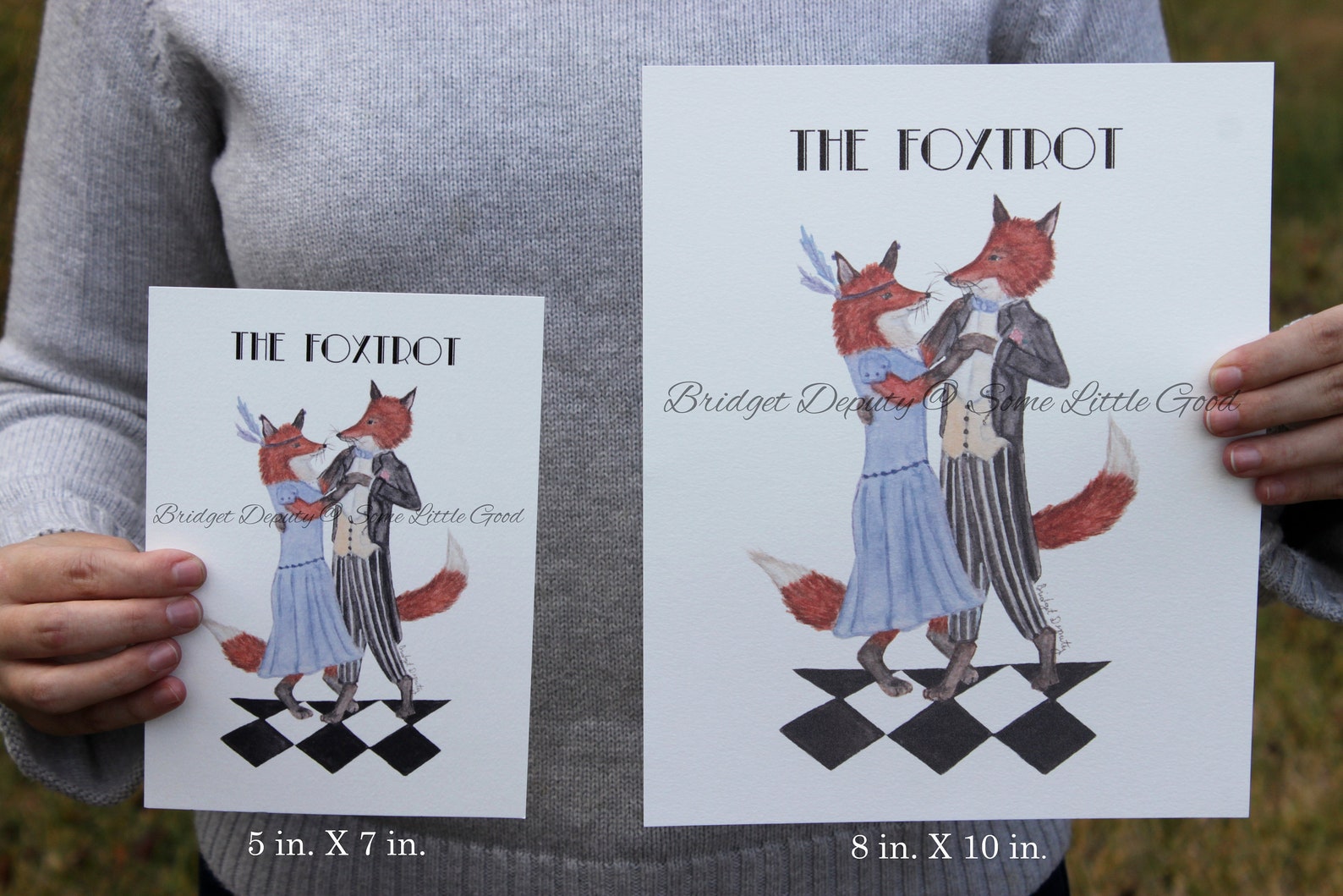 The Foxtrot Watercolor Art Print 1920s Dancing Fox Couple - Etsy