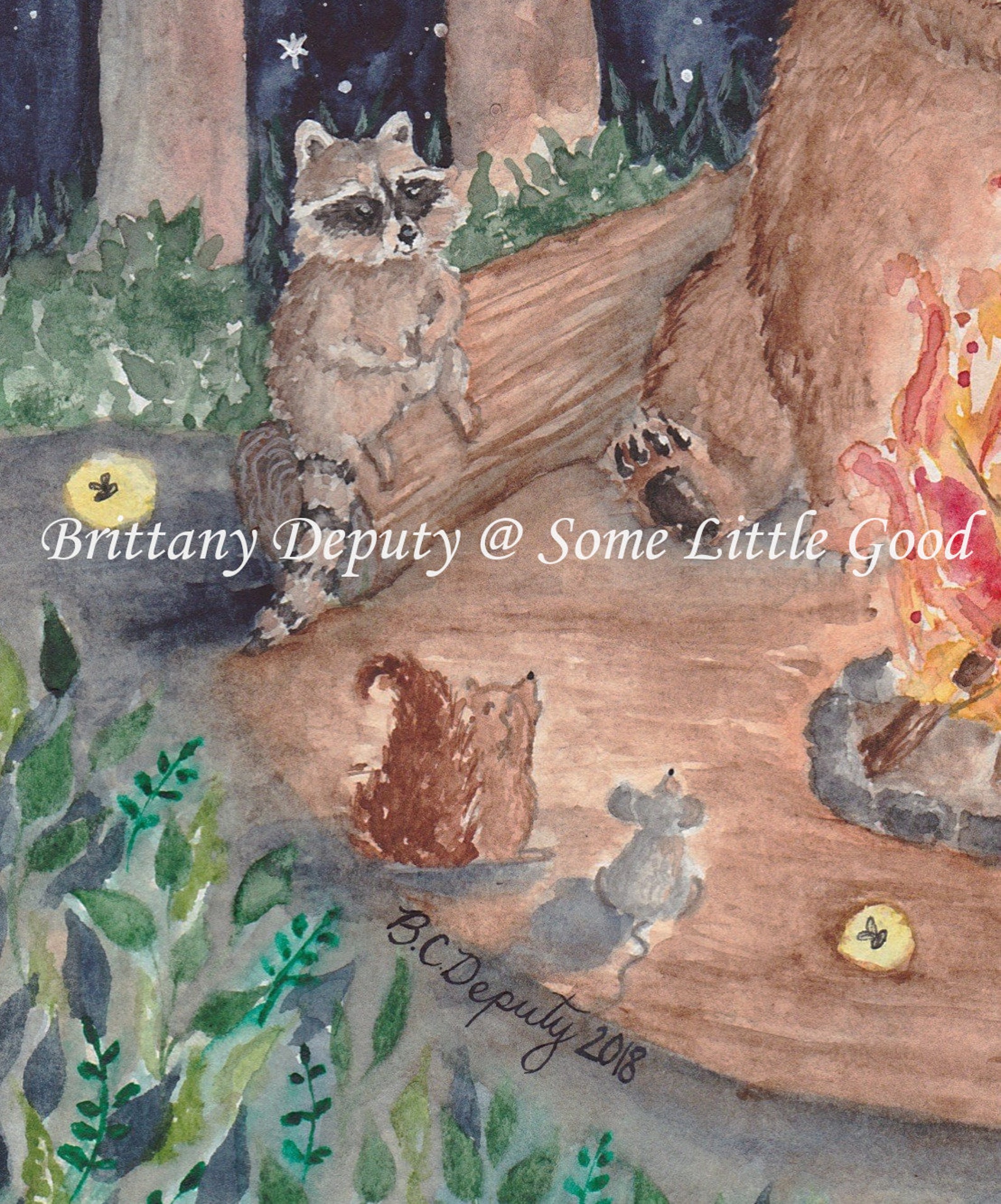 The Storyteller, Watercolor Art Print, Woodland Animals Nursery Art ...