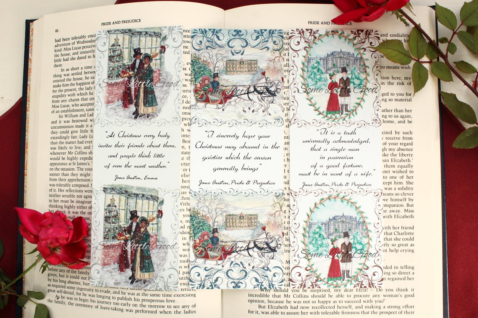 Pemberley Christmas Bookmarks, Pride and Prejudice Book Mark, Jane ...