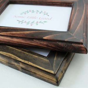 Pine Picture Frame With Decorative Edge, Wooden Stained Frames With ...