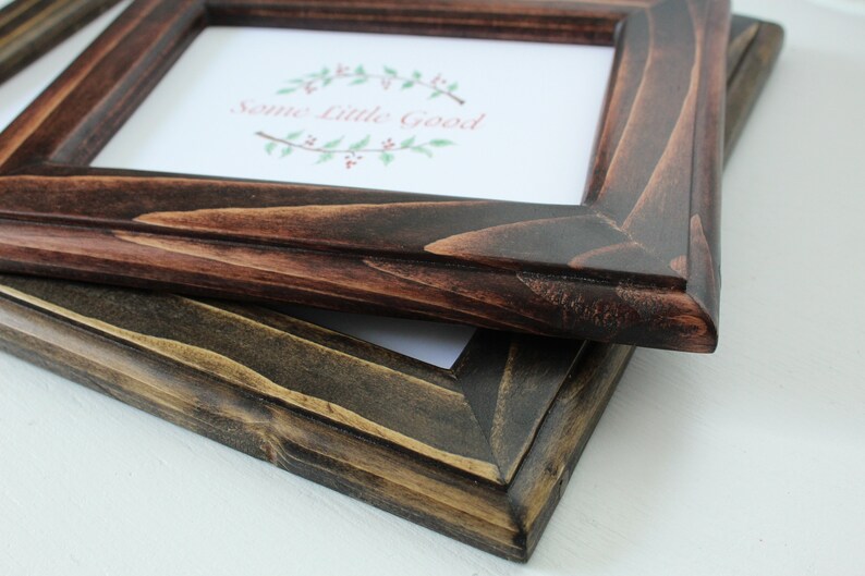 Pine Picture Frame With Decorative Edge Wooden Stained Frames - Etsy