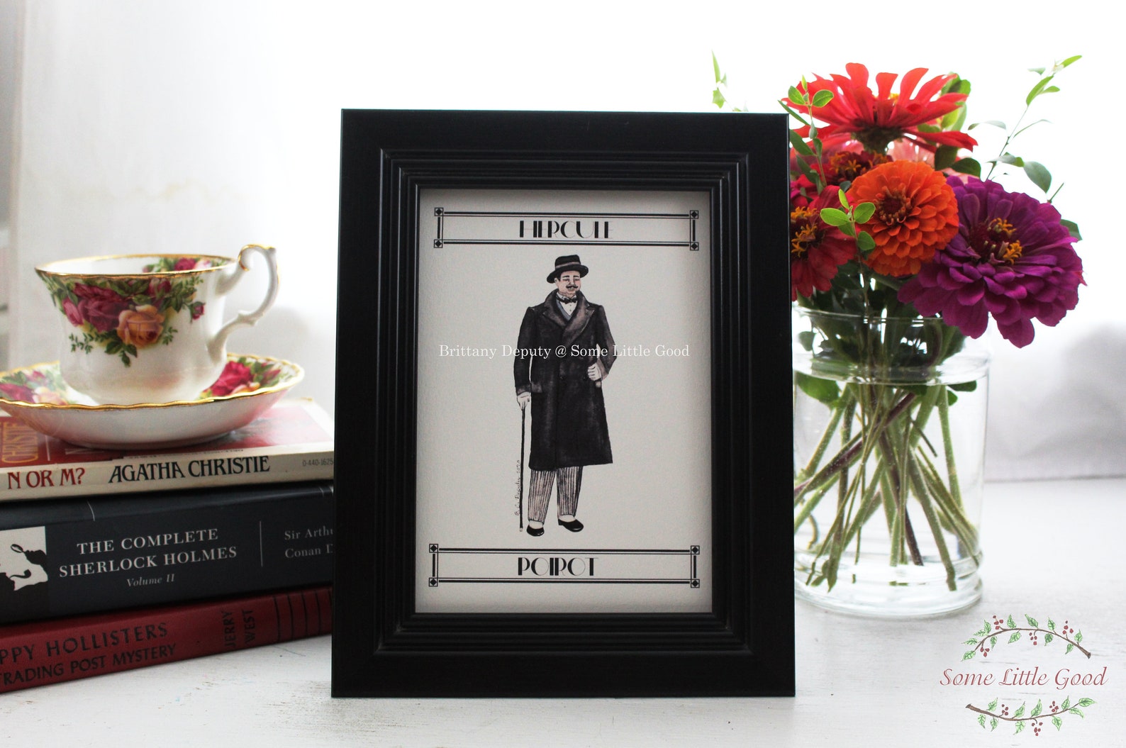 Hercule Poirot Art Print Watercolor Poirot Art Agatha - Etsy