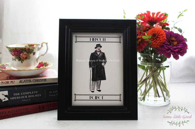 Hercule Poirot Art Print Watercolor Poirot Art Agatha - Etsy