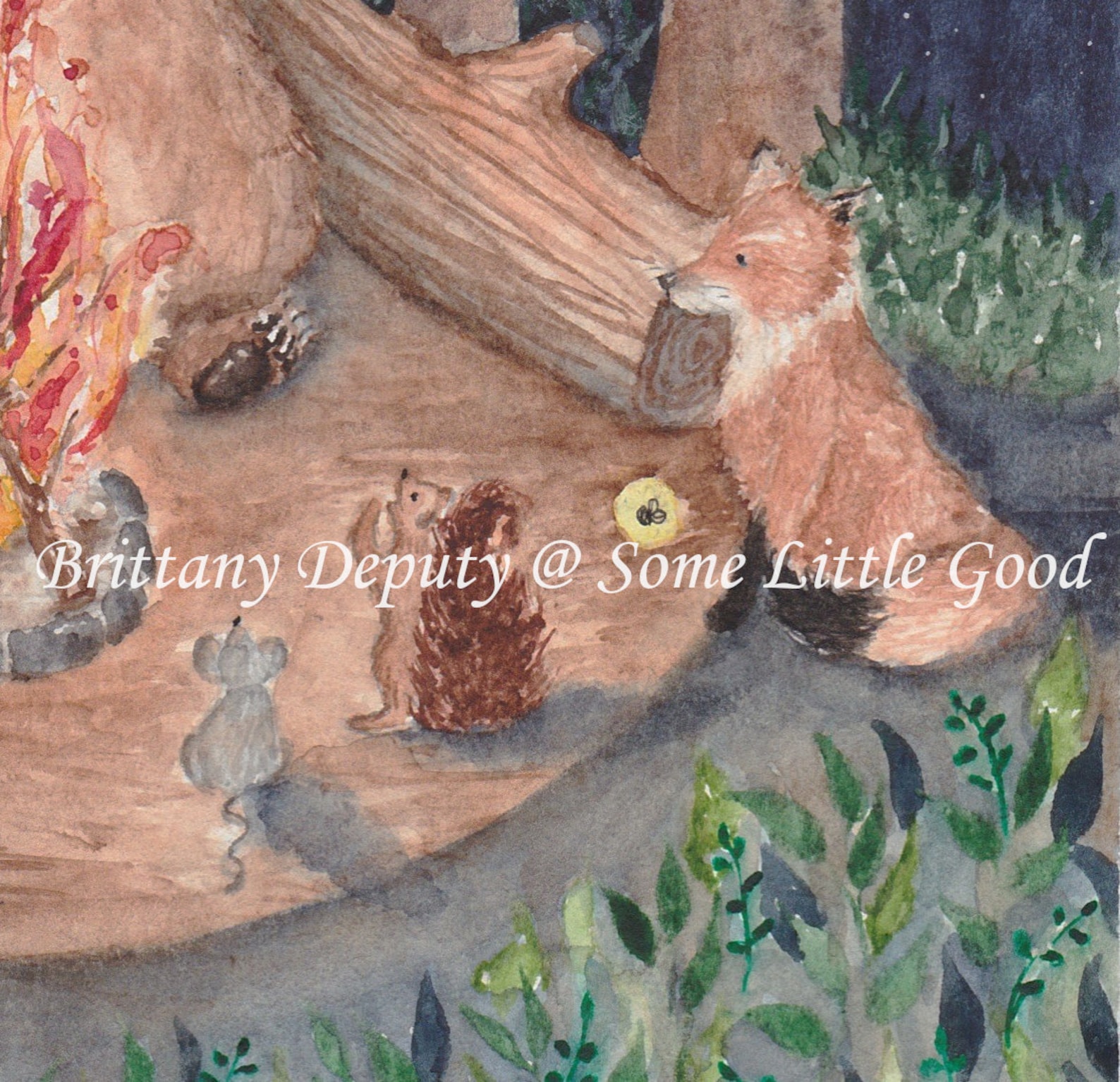The Storyteller, Watercolor Art Print, Woodland Animals Nursery Art ...