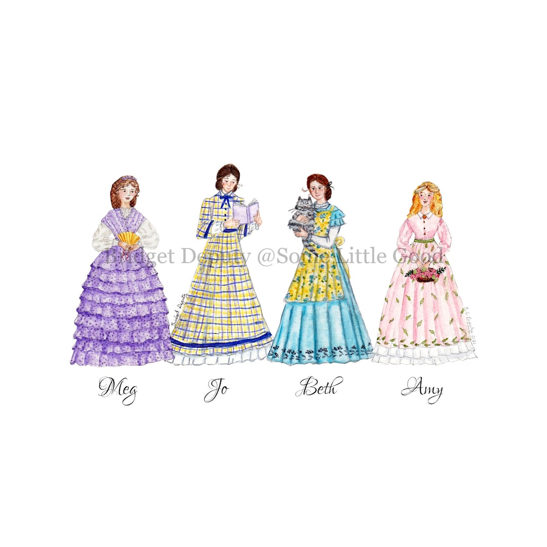 March Sisters Art Print, Little Women Watercolor Book Art, Little Women ...