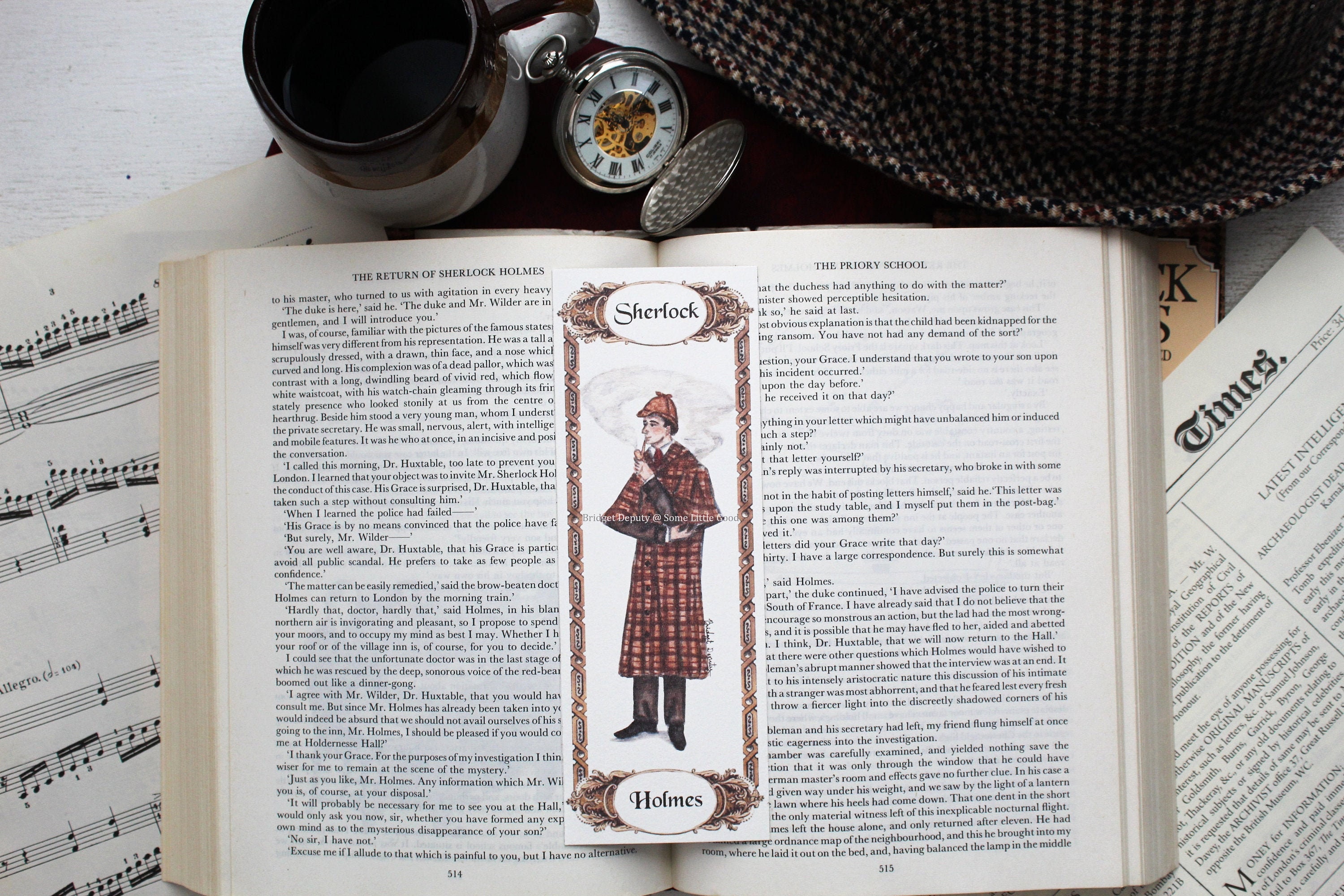 Sherlock Holmes Bookmark, Sherlock Book Mark, Arthur Conan Doyle ...