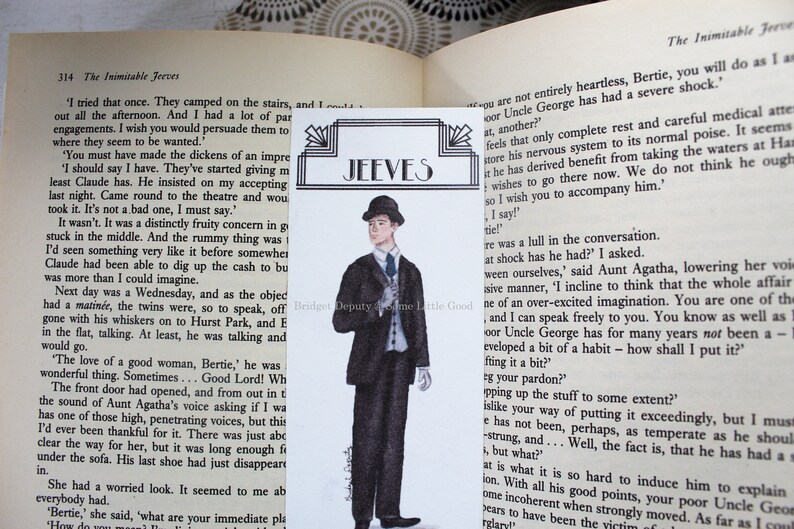 Jeeves Bookmark Jeeves and Wooster Book Mark P. G. Wodehouse | Etsy