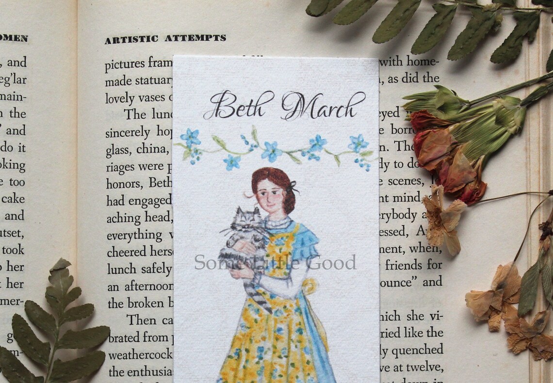 Beth March Bookmark, Little Women Book Mark, Louisa May Alcott Bookmark ...