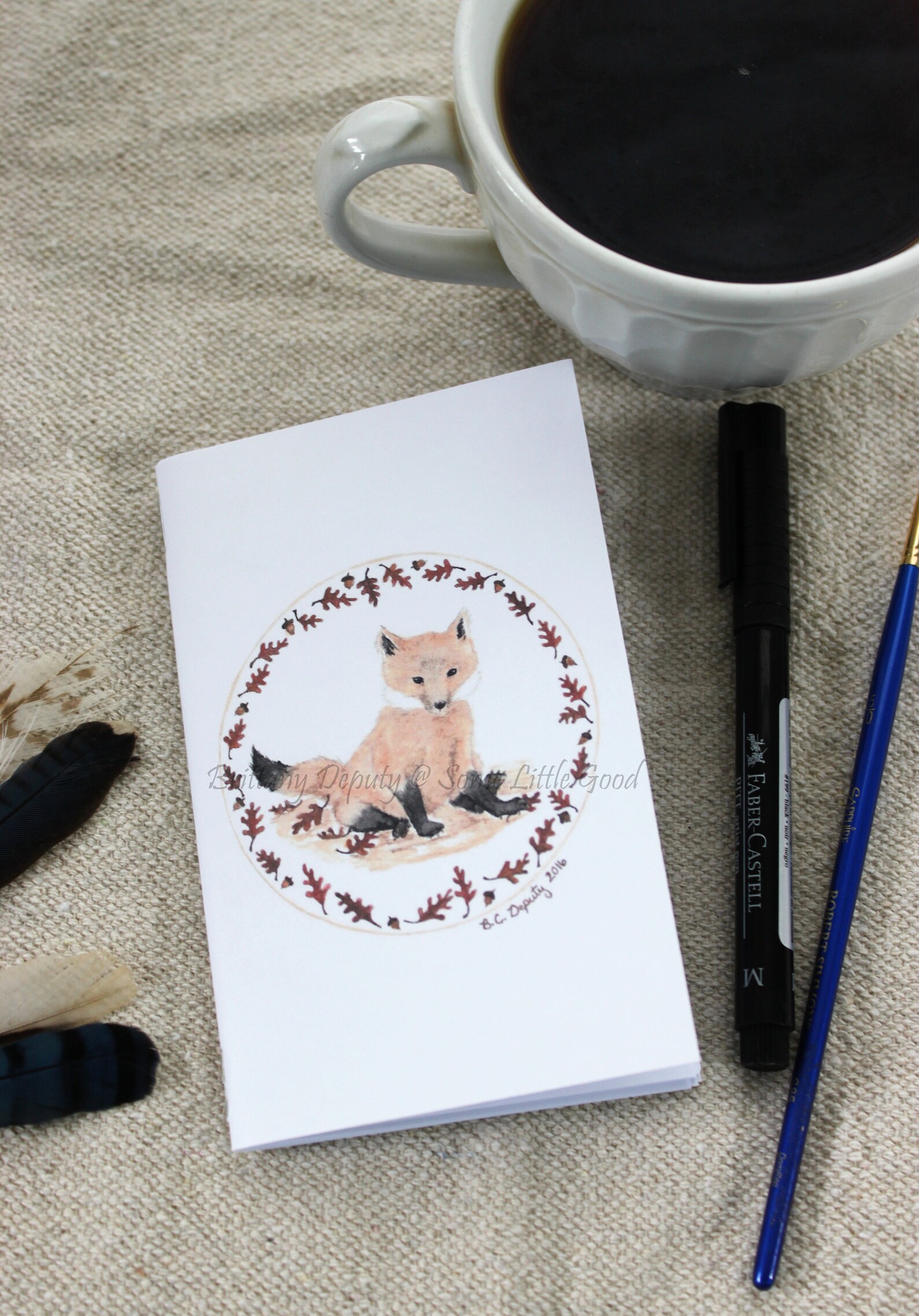 Watercolor Fox Journal Woodland Animal Notebook Fox | Etsy