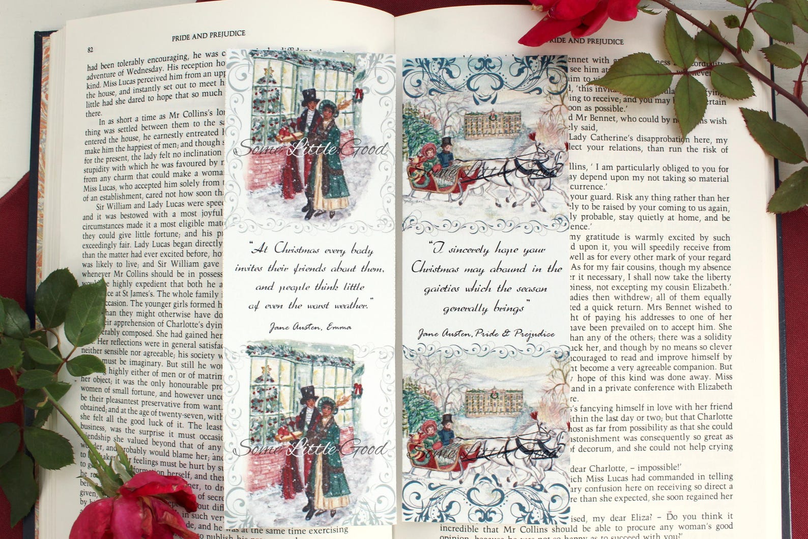 Pemberley Christmas Bookmarks, Pride and Prejudice Book Mark, Jane ...