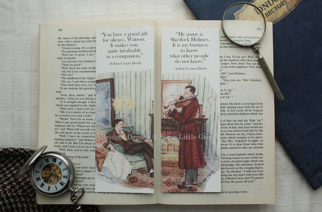 A Study in Scarlet Bookmarks, Sherlock Holmes and Dr. Watson Book Mark ...
