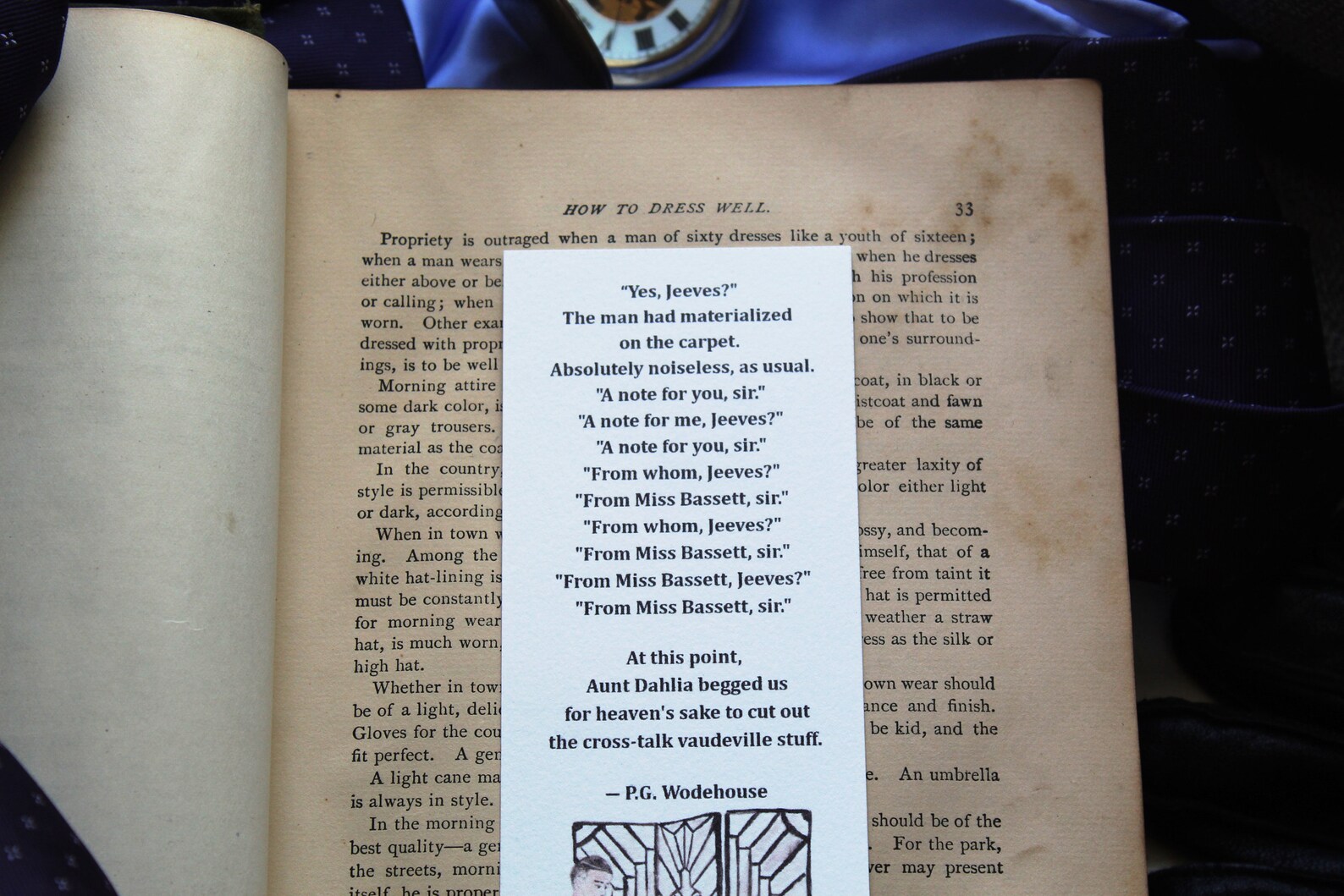 Jeeves and Wooster Quote Bookmark, P. G. Wodehouse Bookmark, Jeeves and ...