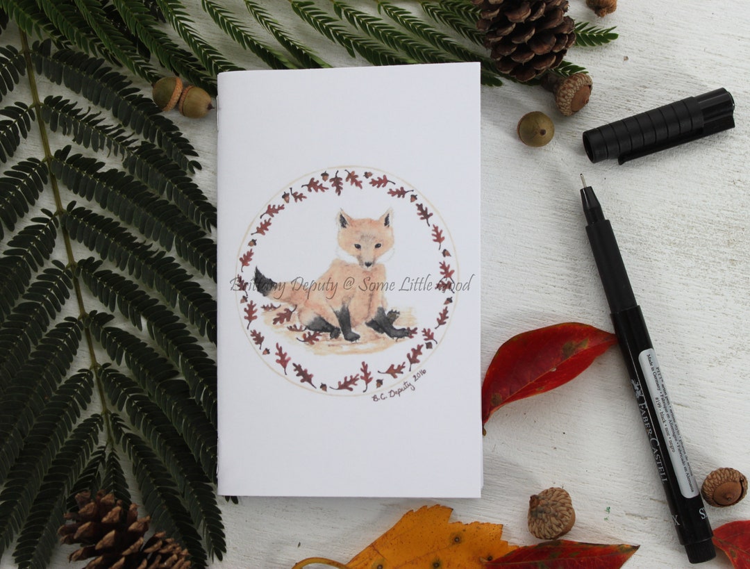 Watercolor Fox Journal, Woodland Animal Notebook, Fox Gratitude Journal ...