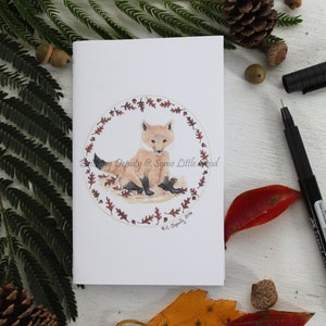 Watercolor Fox Journal, Woodland Animal Notebook, Fox Gratitude Journal ...