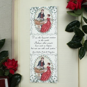 Jane Austen Holiday Bookmarks, Pride and Prejudice Book Mark, Book Club ...