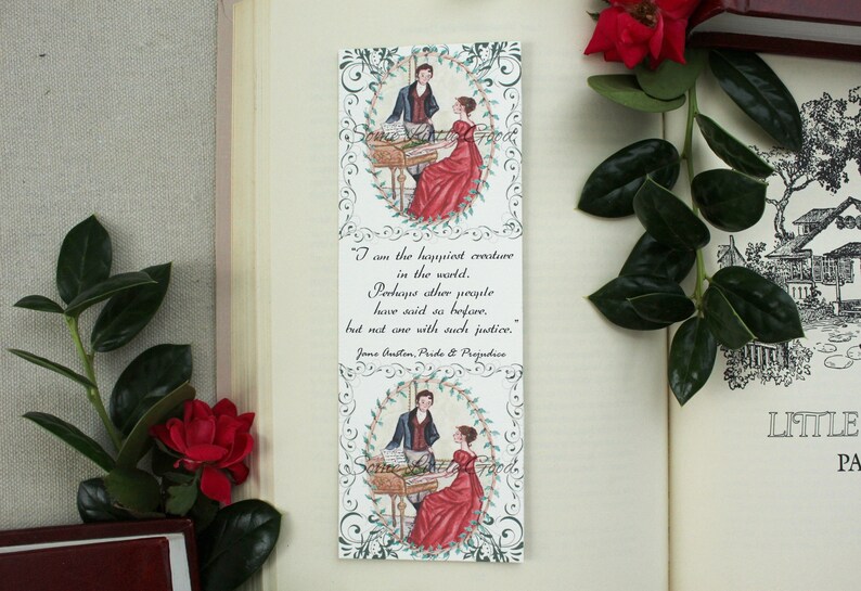 Jane Austen Holiday Bookmarks Pride and Prejudice Book Mark - Etsy