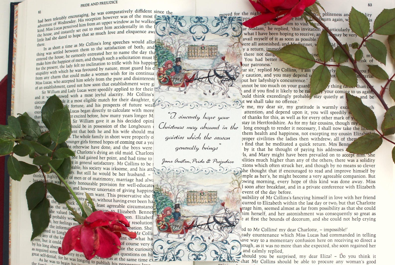Pemberley Christmas Bookmarks, Pride and Prejudice Book Mark, Jane ...