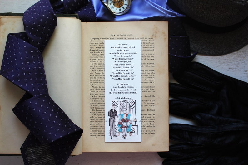 Jeeves and Wooster Quote Bookmark, P. G. Wodehouse Bookmark, Jeeves and ...