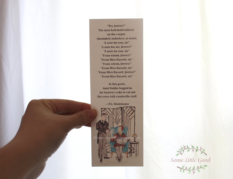 Jeeves and Wooster Quote Bookmark, P. G. Wodehouse Bookmark, Jeeves and ...