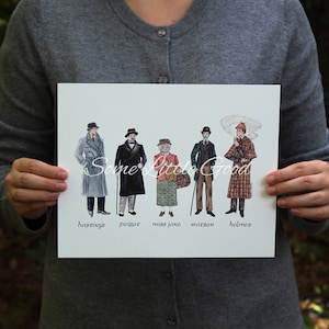 Mystery Detectives Art Print, Sherlock Holmes, Hercule Poirot, Agatha ...