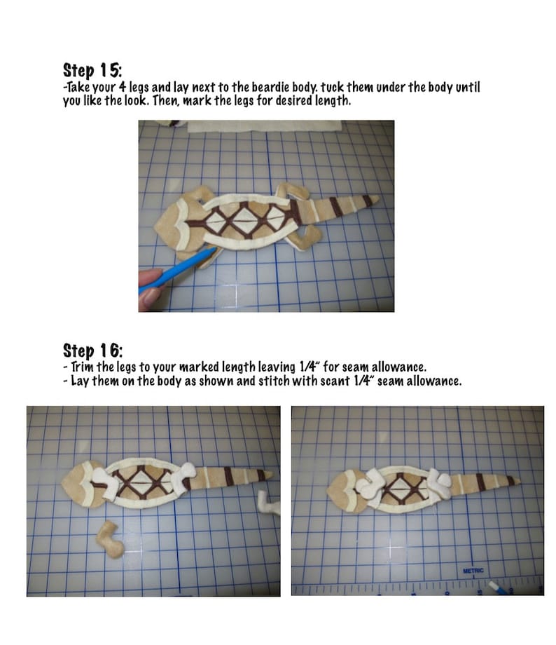 Pattern DIY Bearded Dragon Stuffie Sewing Pattern and Tutorial PDF - Etsy