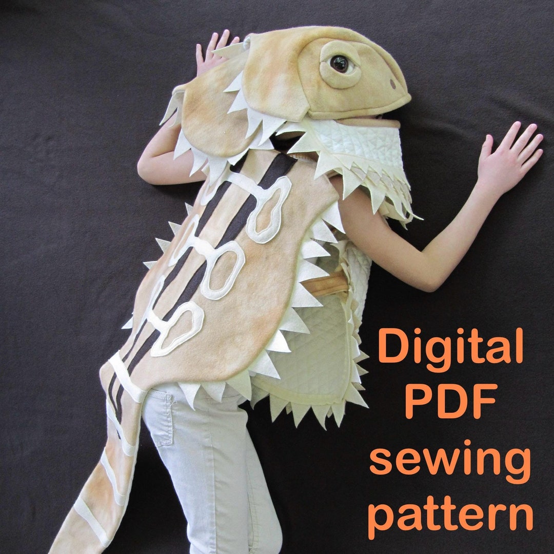 DIY Bearded Dragon Costume PDF Printable Sewing Pattern and Tutorial ...