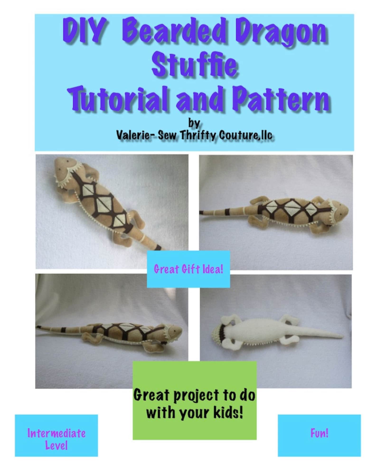 Pattern DIY Bearded Dragon Stuffie Sewing Pattern and Tutorial PDF - Etsy