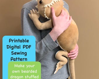 Pet Lizard Plush Sewing Pattern .pdf Tutorial Leopard Gecko Crested ...