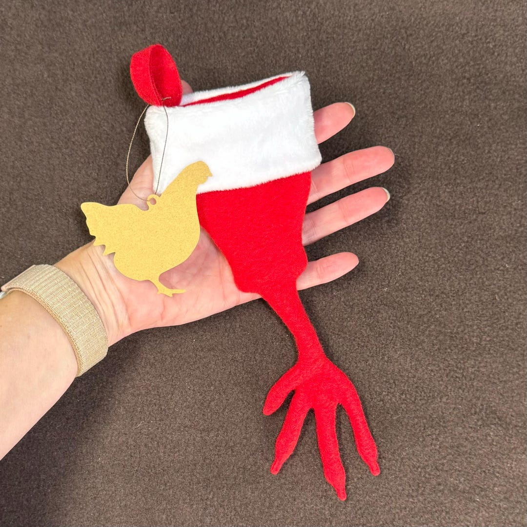 Chicken or Rooster Foot Size and Shape Stocking, Pet Christmas Gift ...